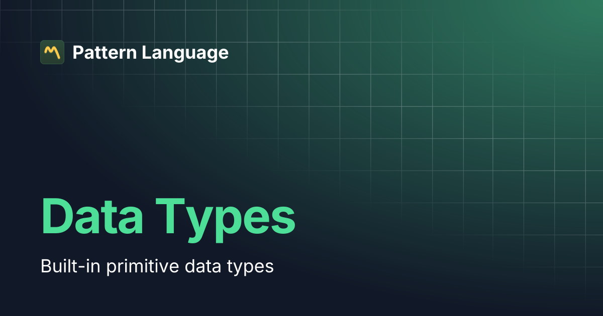 Data Types | Pattern Language